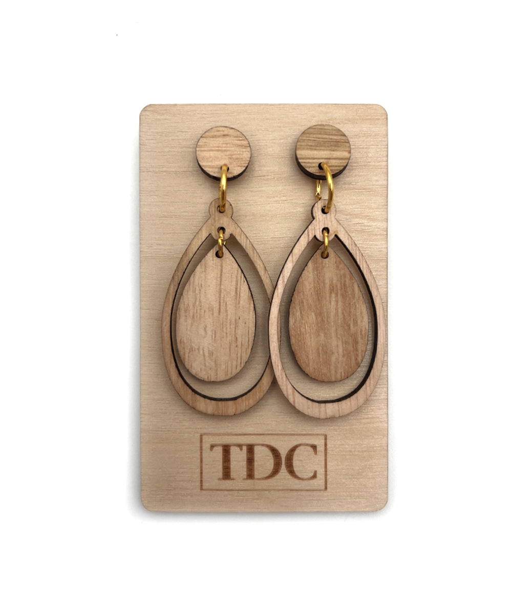 Handcrafted Timber Drop Earring – TimberDesignCo